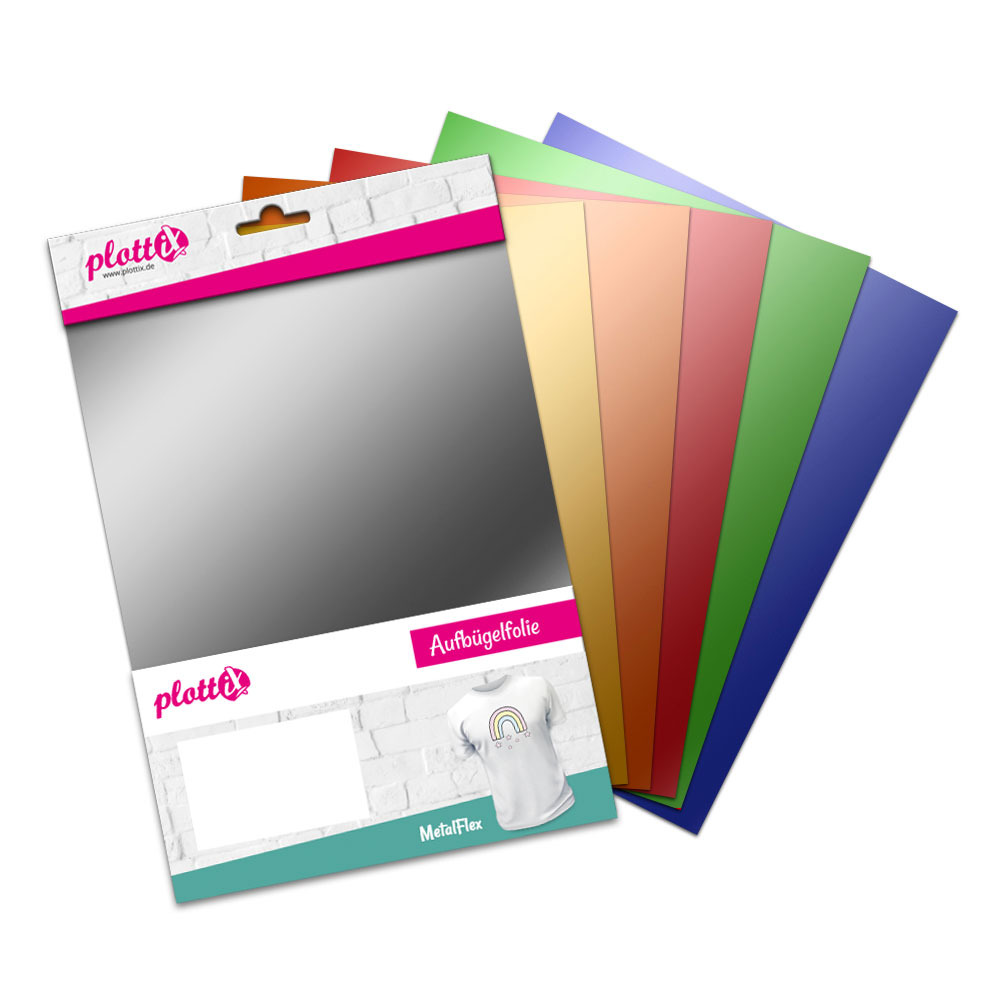 plottiX MetalFlex Bundle 20cm x 30cm (6 Folien) - MetalFlex - hobbyplotter.de Onlineshop