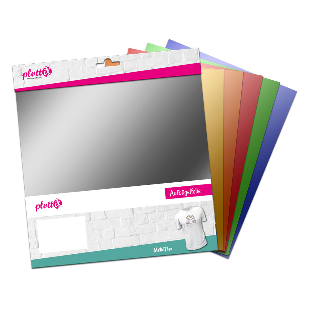 plottiX MetalFlex Bundle 30cm x 30cm (6 Folien) - MetalFlex - hobbyplotter.de Onlineshop