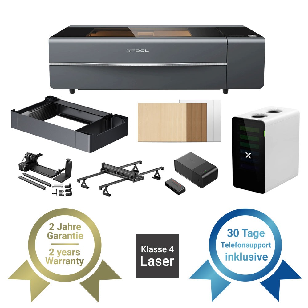 xTool P2 55W CO2 Laser (LK4) Grau - All in One Bundle - Nur Suchbar - hobbyplotter.de Onlineshop