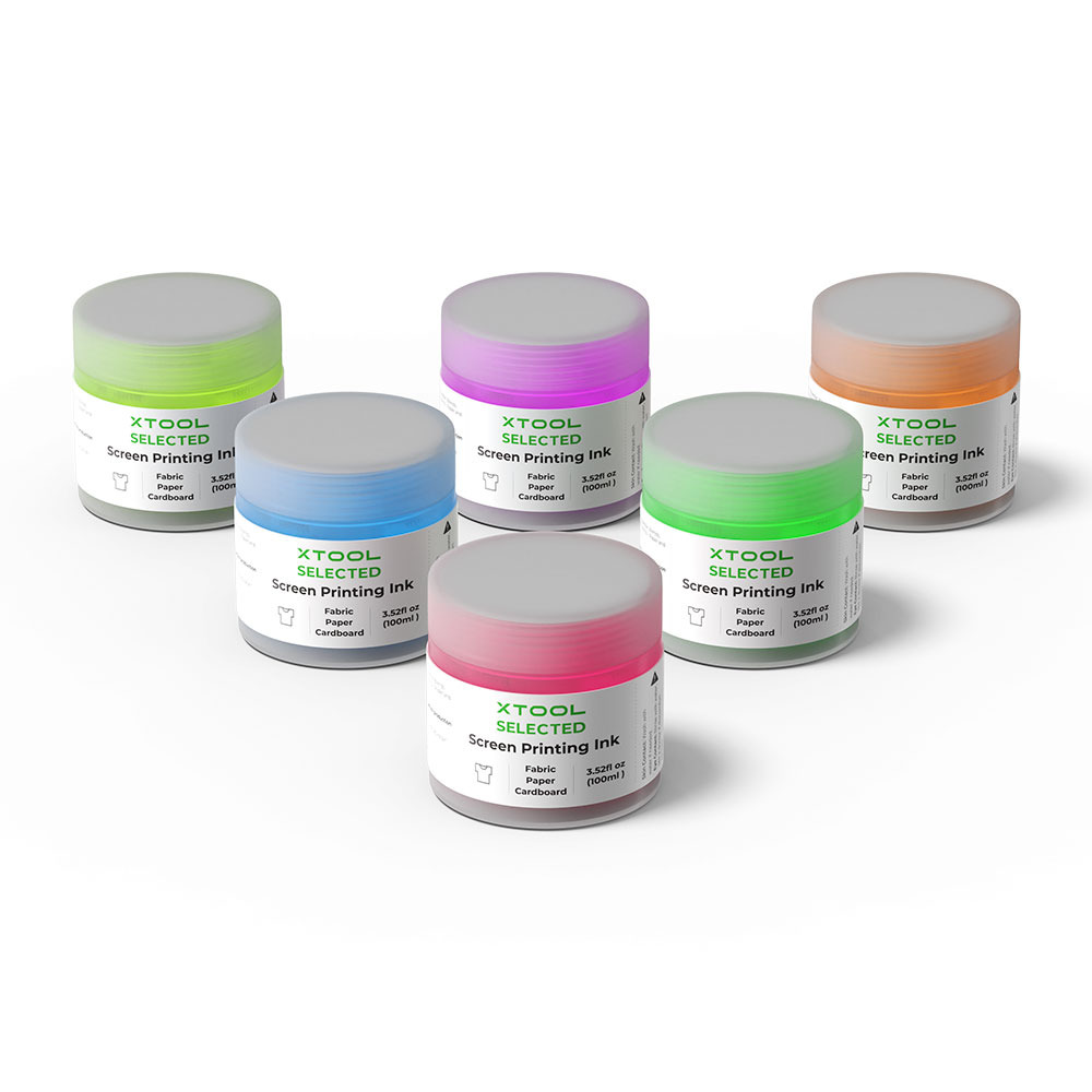 xTool Fluorescent Color Screen Printing Ink Set (6 Colors) - with Laser ...