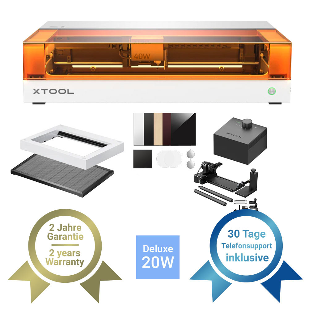 xTool S1 20W Diodlaser - White - Deluxe Bundle - only searchable - hobbyplotter.de Onlineshop